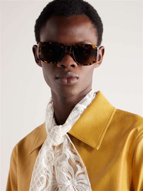 Amon Square Frame Tortoiseshell Acetate Sunglasses Kimeze Da Uomo Mr