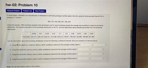 Solved Hw 02 Problem 10 Previous Problem Problem Ust Next
