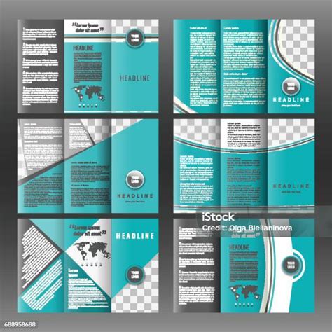 기업 Trifold 브로셔 디자인 서식 파일의 집합입니다 세계 지도 Infographic 요소와 사진에 대 한 장소 0명에 대한 스톡 벡터 아트 및 기타 이미지 Istock
