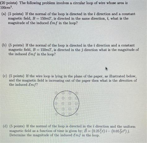 solved 20 points the following problem involves a circular