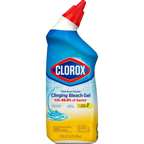 Clorox Clinging Bleach Gel Crisp Lemon Toilet Bowl Cleaner 24 Fl Oz 24