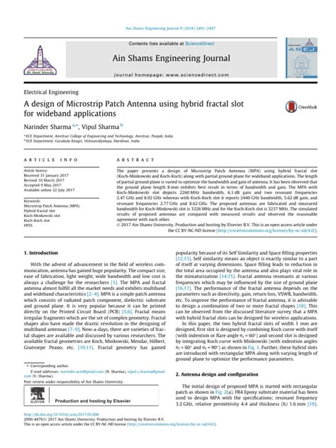 A Design Of Microstrip Patch Antenna Using Hybrid Fractal Slot For