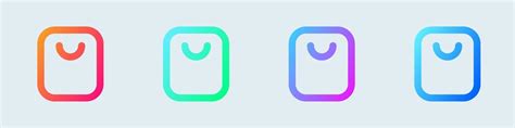 Shopping Bag Line Icon In Gradient Colors Purchase Signs Vector Illustration 16920068 Vector