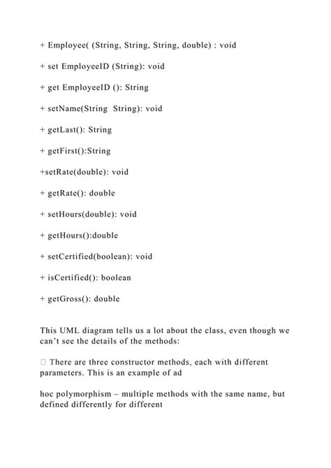 Sample Uml Diagram Employee Classemployee Count Int Docx