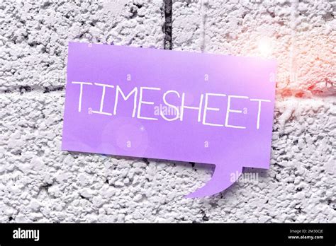 Writing Displaying Text Timesheet Internet Concept Graphical Representation Of Period Time On