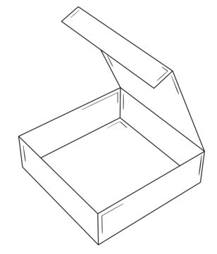 Opened Empty Paper Box Cardboard Sketch Design Vector Cardboard