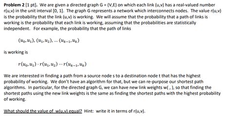 Solved Problem Pt We Are Given A Directed Graph Chegg