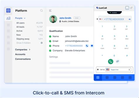 justcall and intercom calling sms ai automation