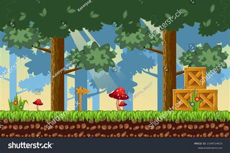 Forest 2d Game Landscape Games Mobile Stock Vector Royalty Free 2149714633 Shutterstock