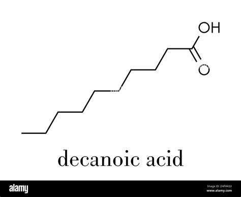 Capric Decanoic Acid Molecule Common Saturated Fatty Acid Skeletal Formula Stock Vector