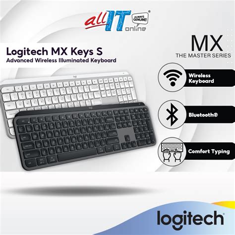 Logitech Mx Keys S Advanced Wireless Illuminated Keyboard Low Profile Fluid Precise Quiet