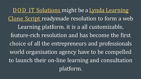 ppt lynda learning clone scripts dod it solutions powerpoint