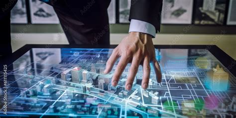 Captivating Urban Planning Simulation Expertly Maneuvered By A Male Hand Stirring Emotions And