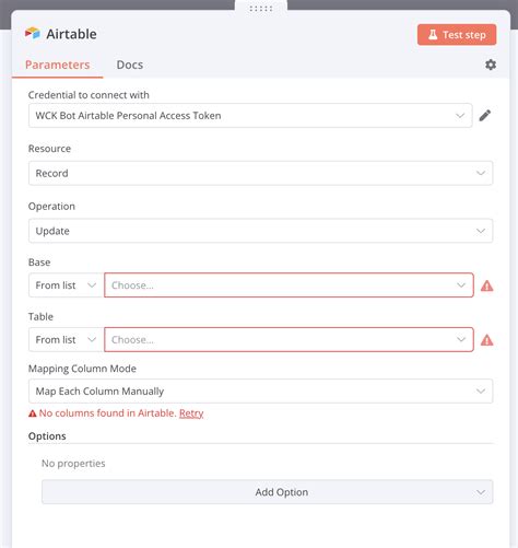 new airtabel update node how to define the target record id