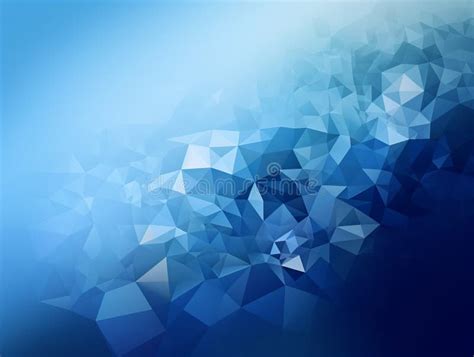 Blue Gradient Polygon Mosaic Abstract Triangular Low Poly Vector Background Stock Illustration