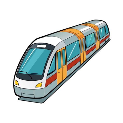 Premium Vector Realistic Train Cartoon Vector Illustration