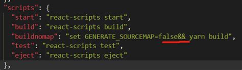 react打包中不想要sourcemap，但是在命令里加 generate sourcemap false 后windows下报错