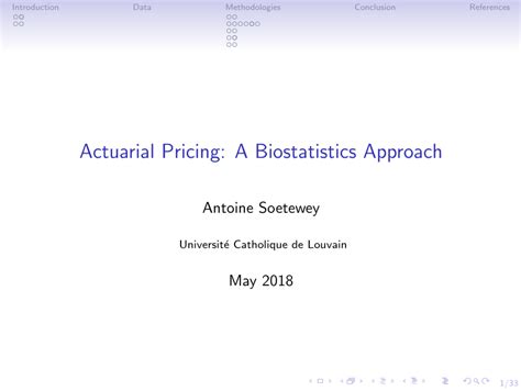 Pdf Actuarial Pricing A Biostatistics Approach