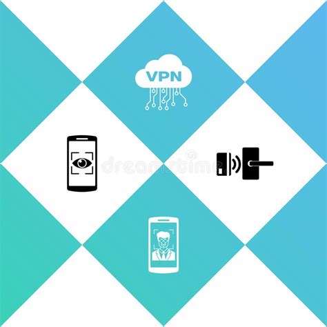 Set Mobile And Eye Scan Face Recognition Cloud Vpn Interface And Digital Door Lock With