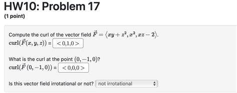 solved compute the curl of the vector field