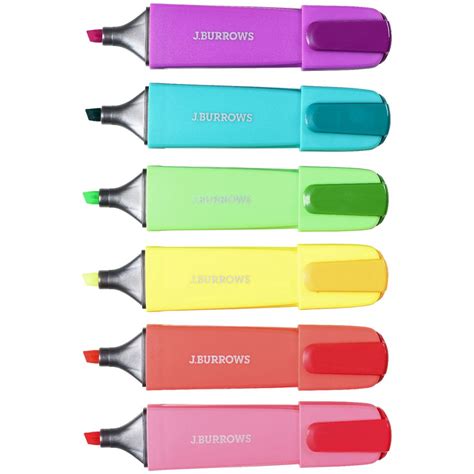 J Burrows Chisel Highlighters Brights 6 Pack Officeworks