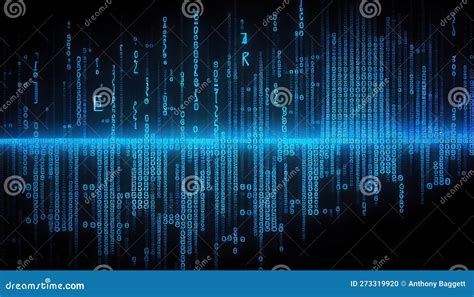 Binary Computer Matrix Code Data Stream Abstract Background Stock