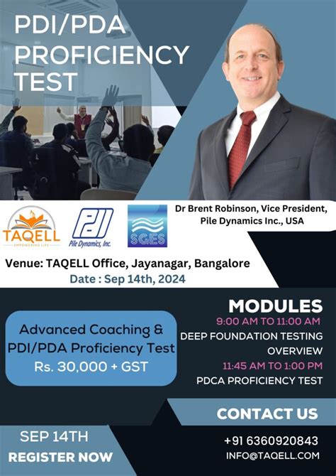 REVIEW SESSION PDA Proficiency Test Bangalore Pile Dynamics Inc