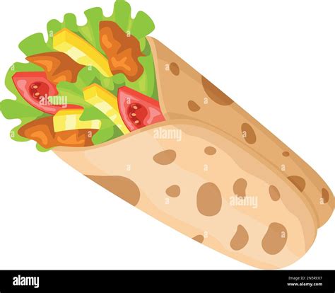 Burrito Cartoon Icon Mexican Wrap Fast Food Stock Vector Image And Art Alamy