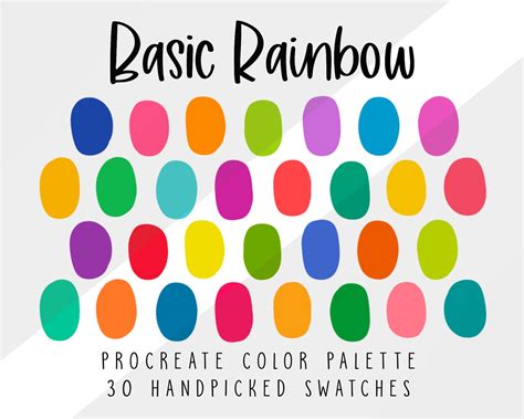 Rainbow Procreate Color Palette Color Swatches Procreate Etsy