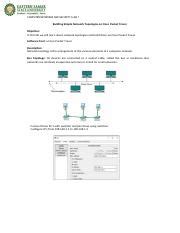 Building Simple Network Topologies On Cisco Packet Tracer Lab Course Hero