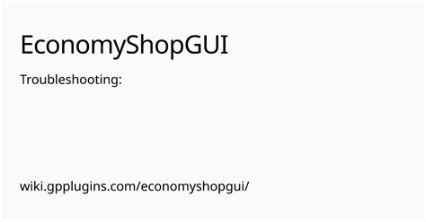 Troubleshooting EconomyShopGUI Wiki