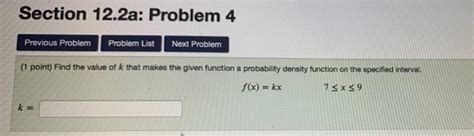 Solved Section 122a Problem 4 Previous Problem Problem