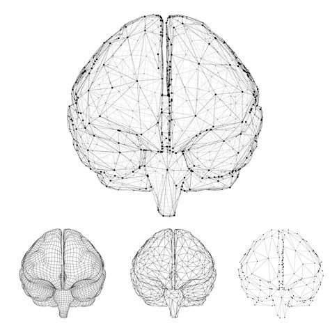 Premium Vector Set Threedimensional Vector Cyber Brain Neural Network