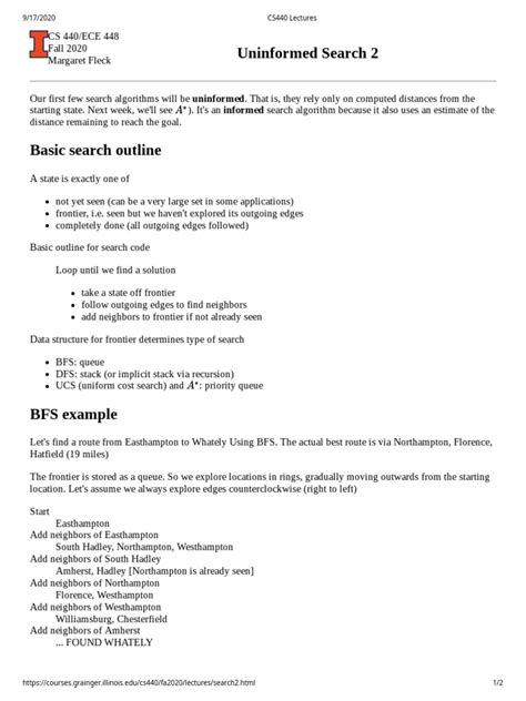 uninformed search algorithms breadth first search and depth first search pdf computer