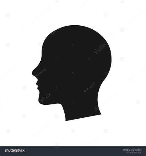 人的头部剪影黑色矢量白色背景 库存矢量图（免版税）1724010004 Shutterstock