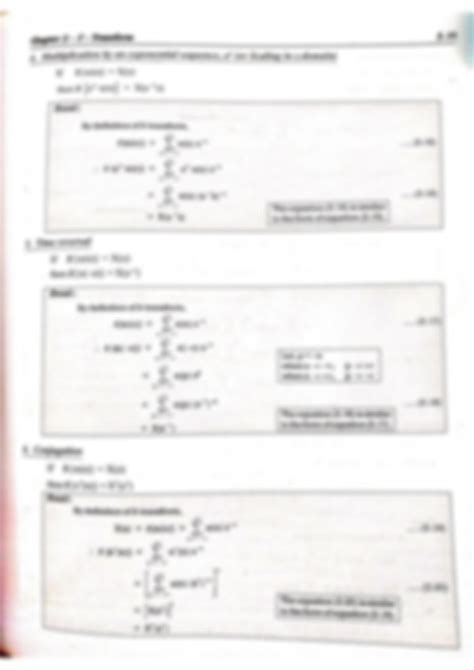 Solution Properties Linearity Shifting Multiplication By N Multiplication By An Exponential