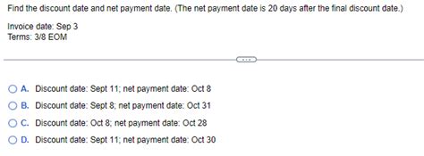 Solved An Invoice Is Dated Aug AS OF Sep With Terms Of Chegg