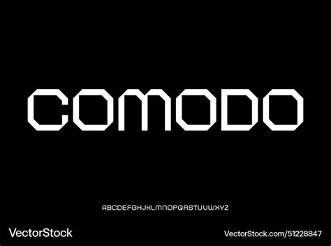 Geometric Futuristic Alphabet Display Font Vector Image