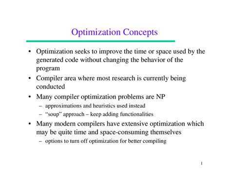 Optimization Concepts Lecture Slides Cis 631 Docsity