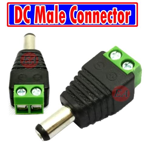 Dc Power Male Connector Adapter Plug Cable Pcs Shopee Malaysia