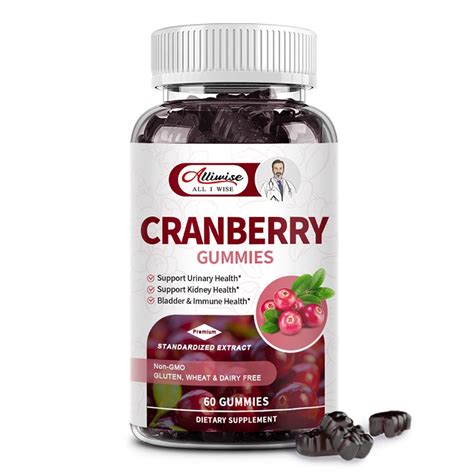 Alliwise Cranberry Gummies Cranberry Chews 200mg For Urinary Tract