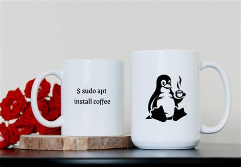 geeky penguin coffee mug linux command line humor programmer t