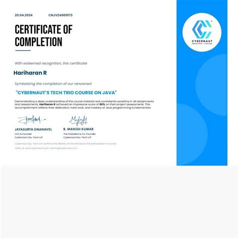 Hariharan R On Linkedin I Have Done Tech Trio Course On Java In Cybernaut