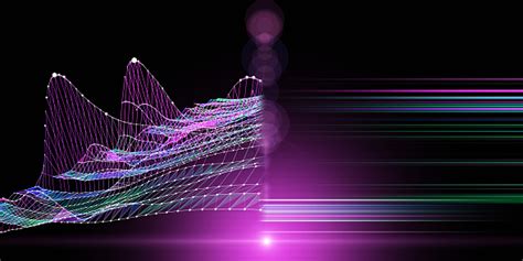 보드 가상 그래프 그리드 및 흐린 선이있는 추상적 인 배경 데이터 3d 그리드 알고리즘의 프리젠 테이션 빅 데이터 비즈니스 과학 및 기술을위한 배너 0명에 대한 스톡 사진