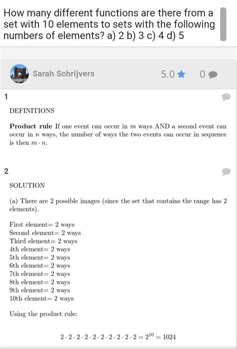 7 How Many Different Functions Are There From A Set With 10 Elements
