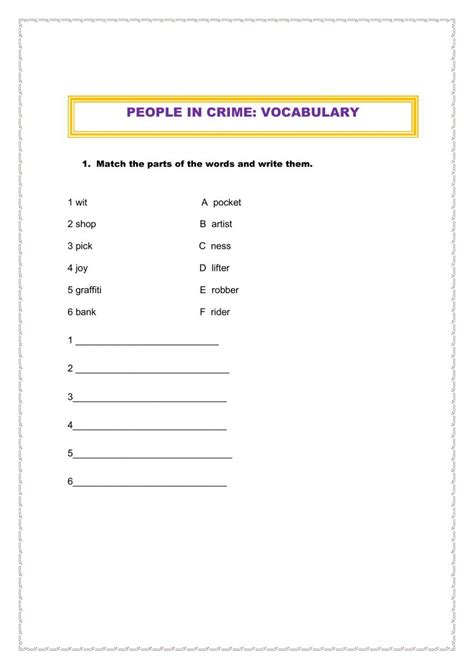 People In Crime Activity Live Worksheets