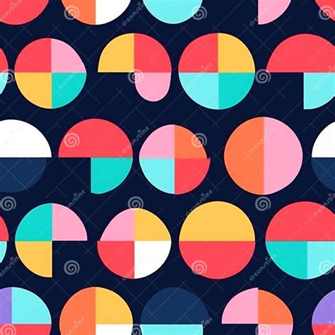 Seamless Pattern Geometric Graphic Design Circle Triangle Line