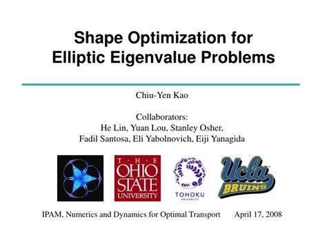 Ppt Shape Optimization For Elliptic Eigenvalue Problems Powerpoint