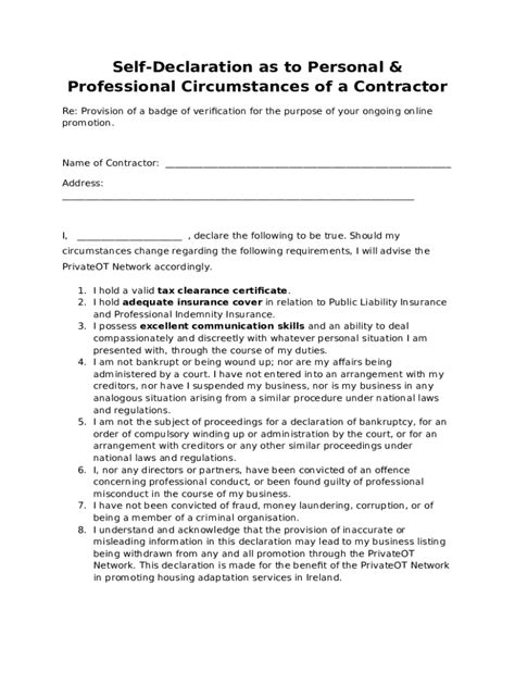 Contractor Responsibility Doc Template Pdffiller