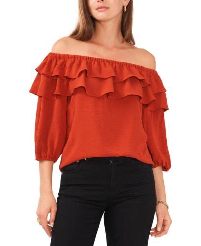 Vince Camuto Ruffled Off The Shoulder Blouse L135654 Womens Size S Ebay